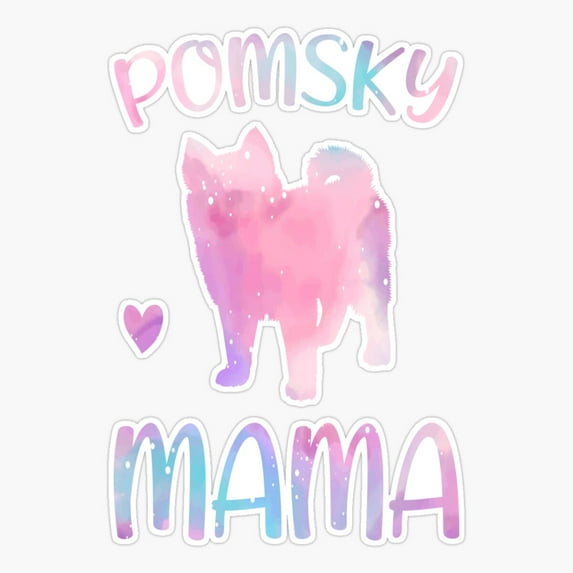 DOPASTICKER Pomsky Mom , Watercolor Dog Mom, Pomsky Dog Mama Mother ...