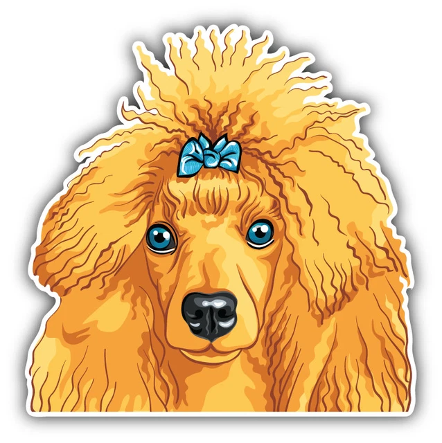 DOPASTICKER Poodle Dog Head Sticker Decal Phone Decal Water Bottle ...