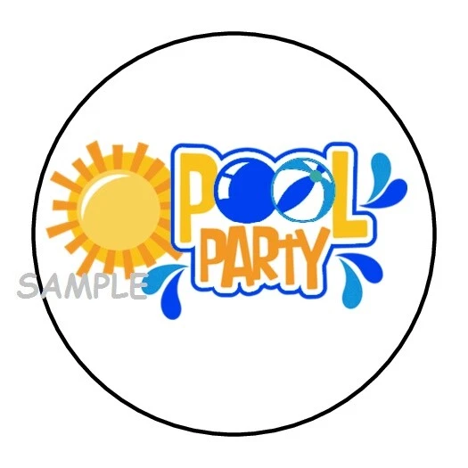DOPASTICKER Pool Party Stickers Birthday Favors Phone Decal Water ...