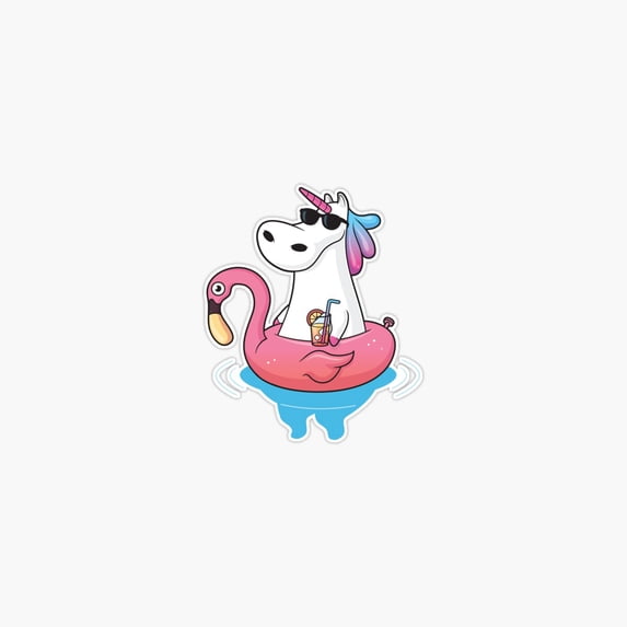 DOPASTICKER Pool Unicorn Sticker, Phone Sticker Car Stickers, Birthday ...