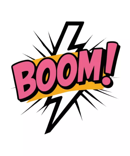 DOPASTICKER Pop Art Sticker Boom Lightning Bolt Exclamation Retro Comic ...