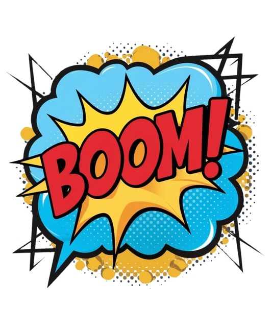 DOPASTICKER Pop Art Sticker Boom Loud Speech Exclamation Retro Comic ...