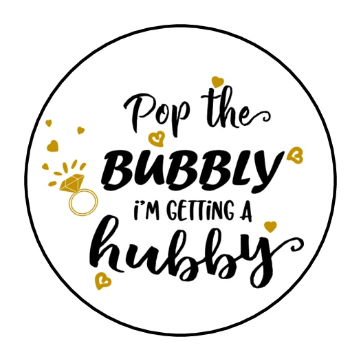 DOPASTICKER Pop The Bubbly I'M Getting A Hubby Stickers Phone Decal ...