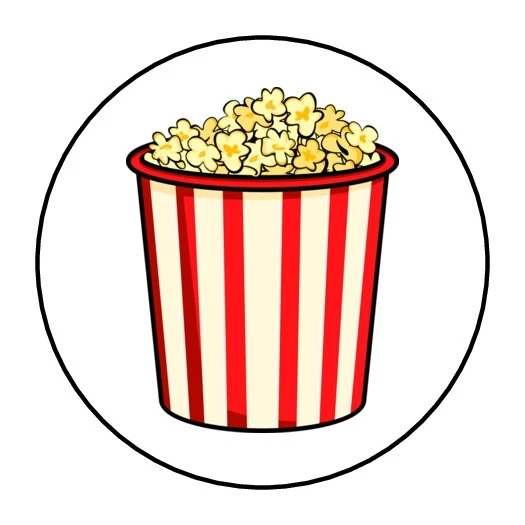 DOPASTICKER Popcorn Stickers Movie Night Party Favors Phone Decal Water ...
