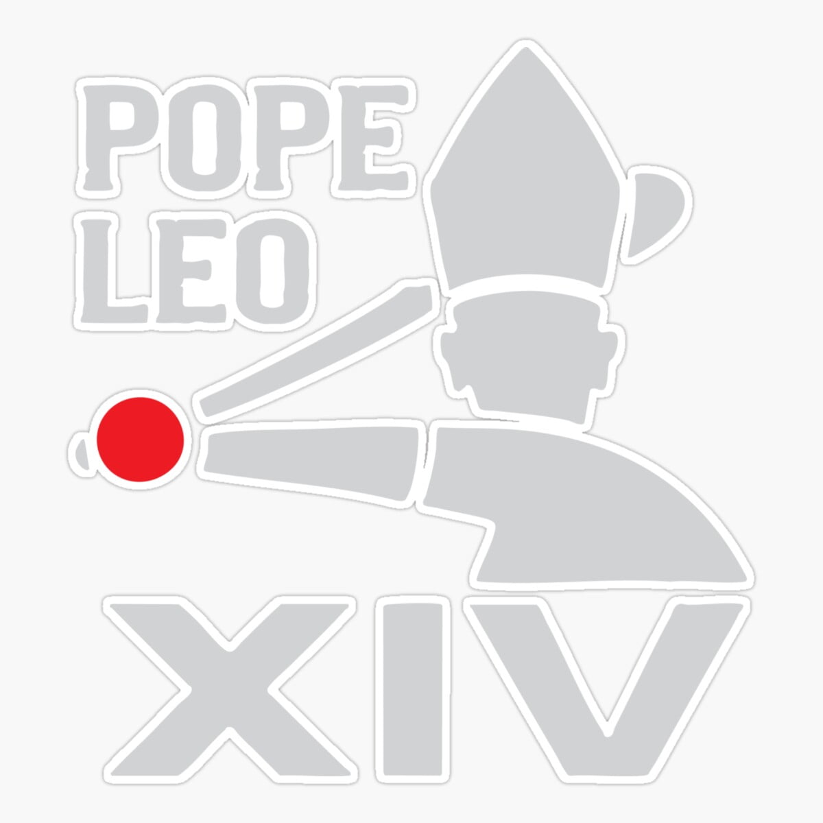 DOPASTICKER Pope Leo Xiv Graphic Icon Sticker, Modern Minimalist Tee ...