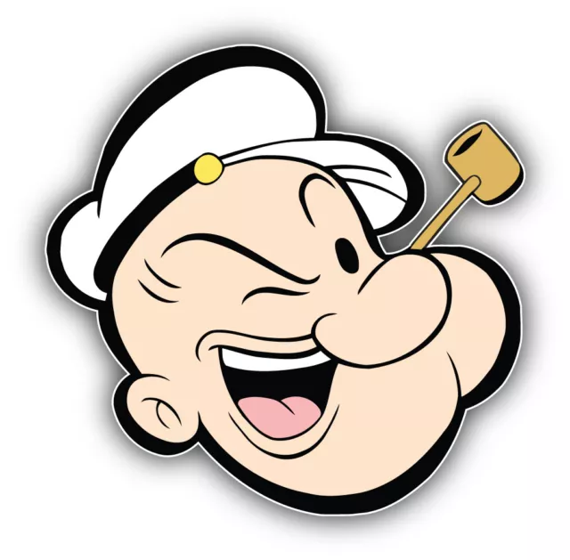 DOPASTICKER Popeye Cartoon Face Sticker Decal Phone Decal Water Bottle ...