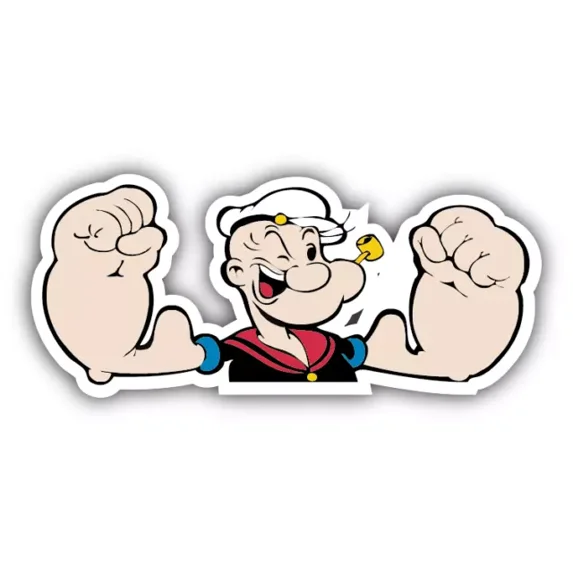 DOPASTICKER Popeye Power Cartoon Car Sticker Decal Phone Decal Water ...