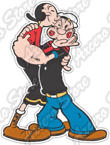 DOPASTICKER Popeye The Sailor Olive Oyl Love Cartoon Car Sticker Decal ...