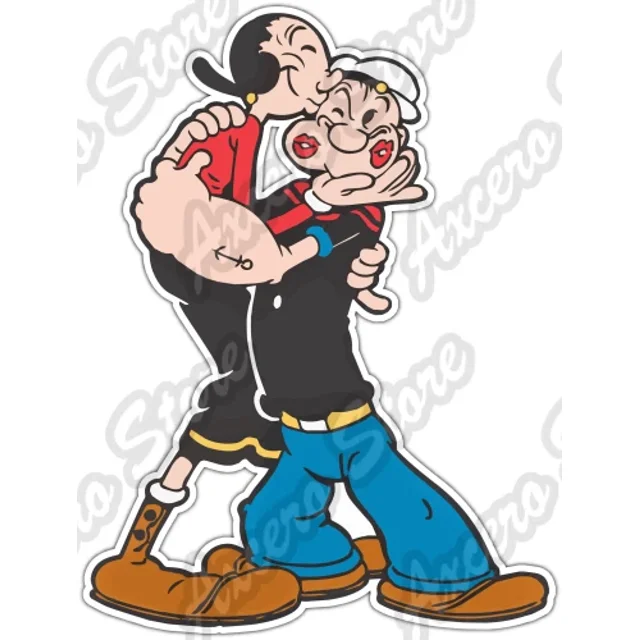 DOPASTICKER Popeye The Sailor Olive Oyl Love Cartoon Car Sticker Decal ...