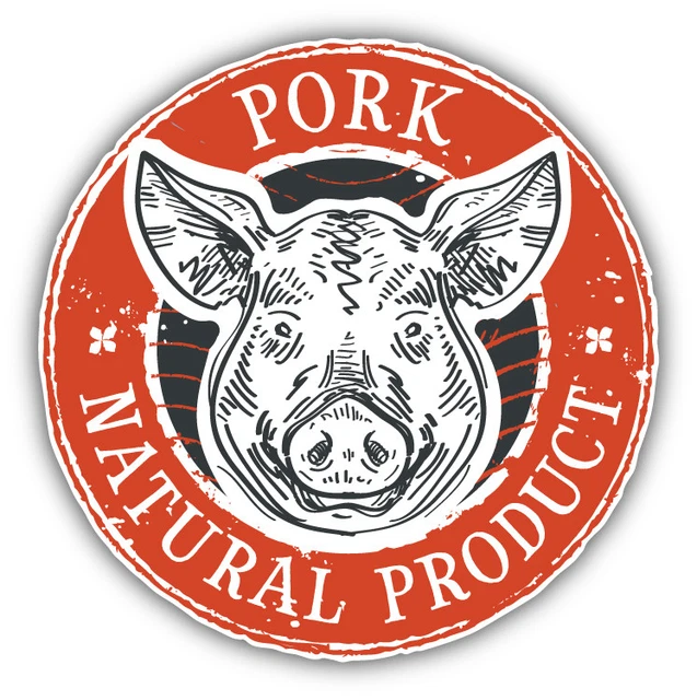 DOPASTICKER Pork Natural Product Sticker Decal Phone Decal Water Bottle ...