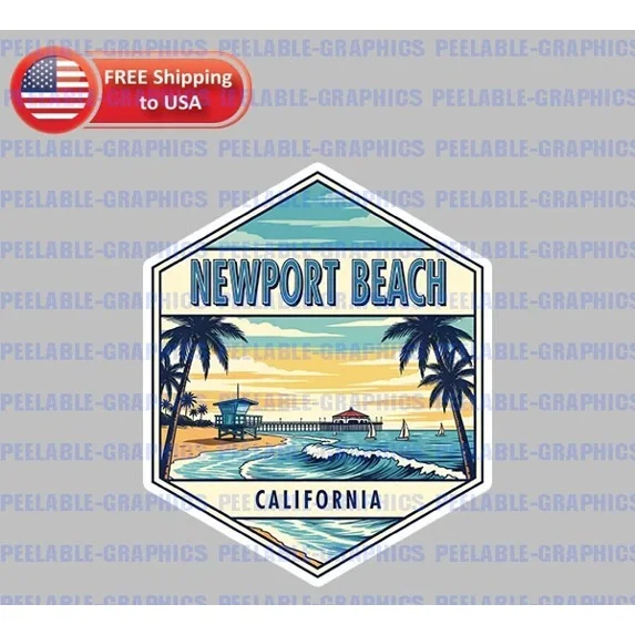 DOPASTICKER Port Beach California Sticker Toolbox Tablet Sticker Phone ...