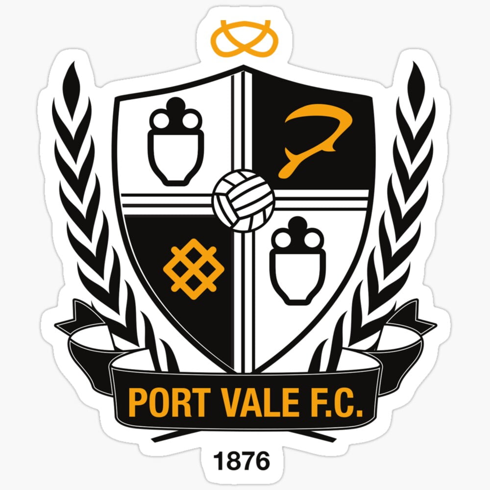 DOPASTICKER Port Vale Fc Logoplit - Black,Whiteperfect Sticker Gift ...