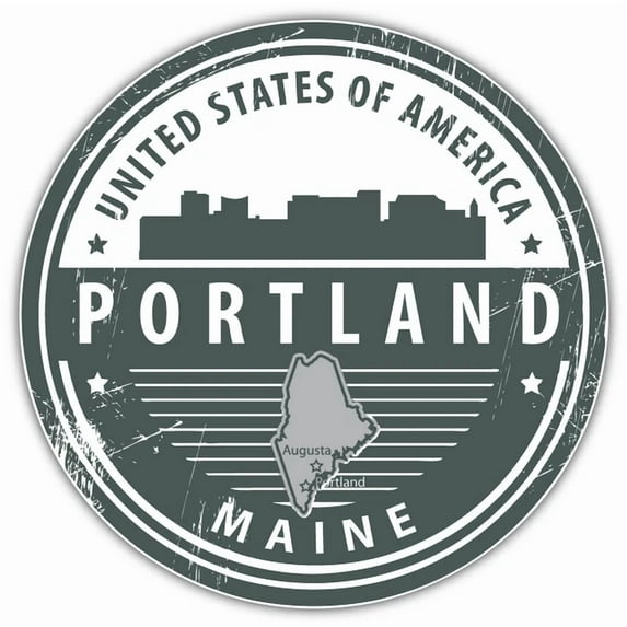DOPASTICKER Portland City Maine Usa State Vintage Emblem Car Sticker ...