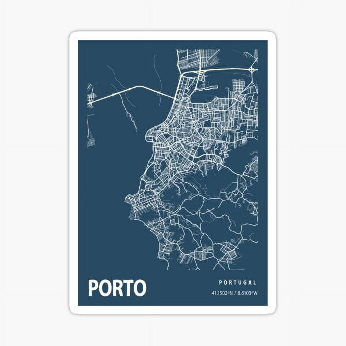 DOPASTICKER Porto Blueprint City Map Sticker Phone Decal Water Bottle ...