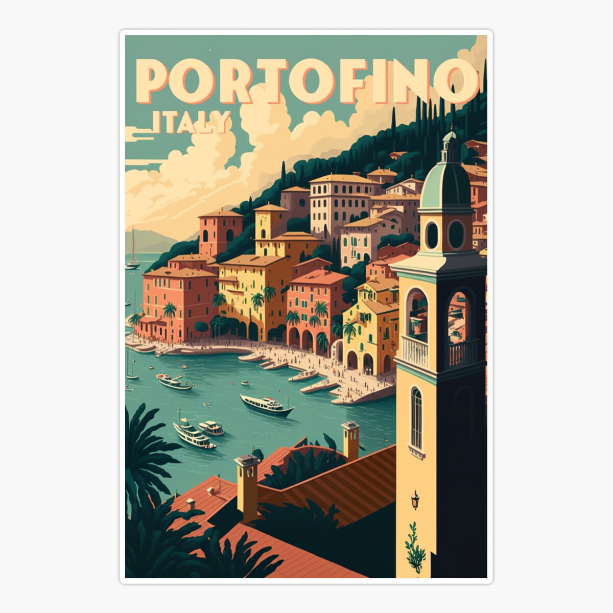 DOPASTICKER Portofino Sticker, Phone Sticker Car Stickers, Birthday ...
