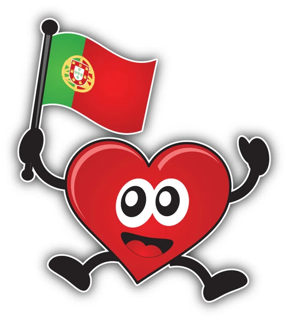 DOPASTICKER Portugal Flag Heart Fan Sticker Decal Phone Decal Water ...