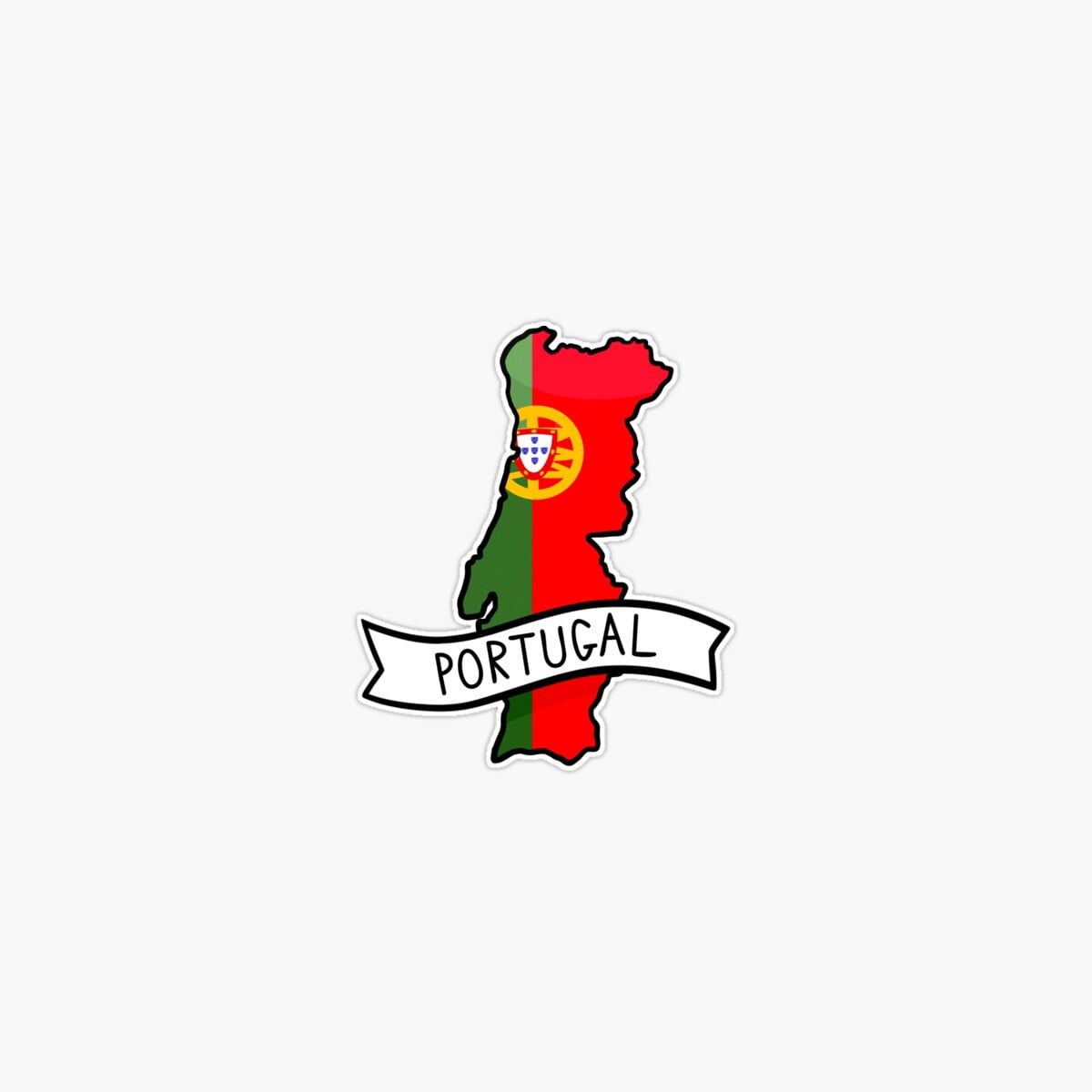 DOPASTICKER Portugal Flag Map Sticker, Phone Sticker Car Stickers ...