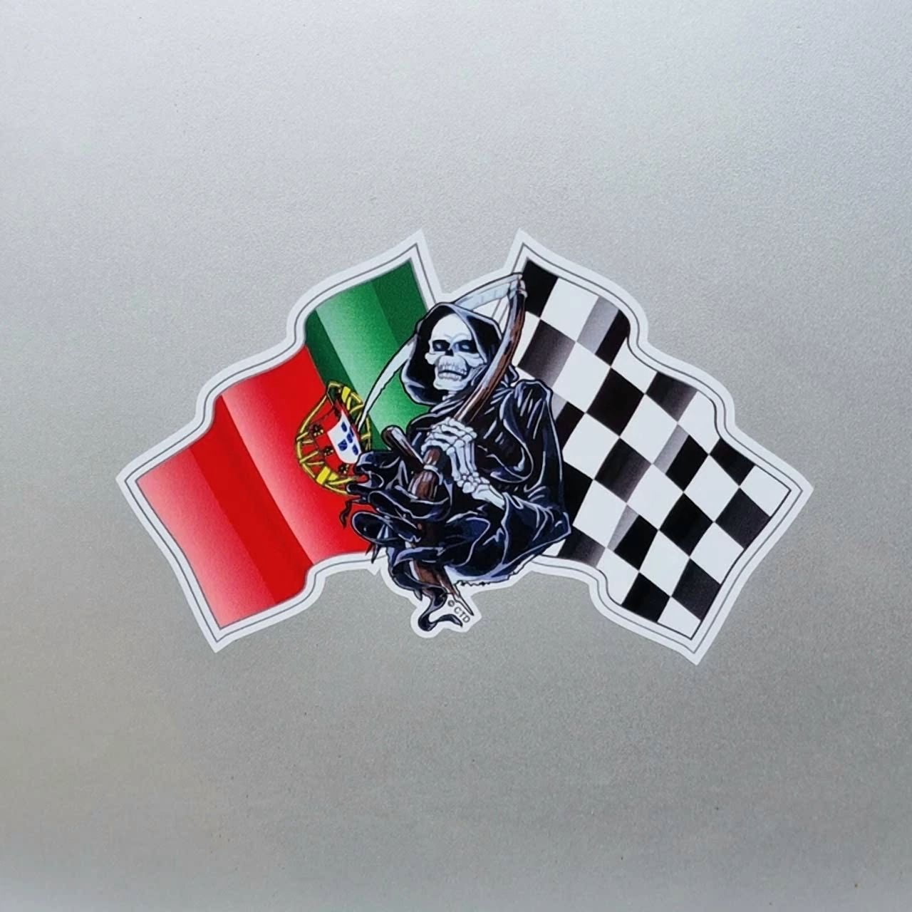 DOPASTICKER Portugal Portuguese Flags With Grim Reaper Sticker Decal ...
