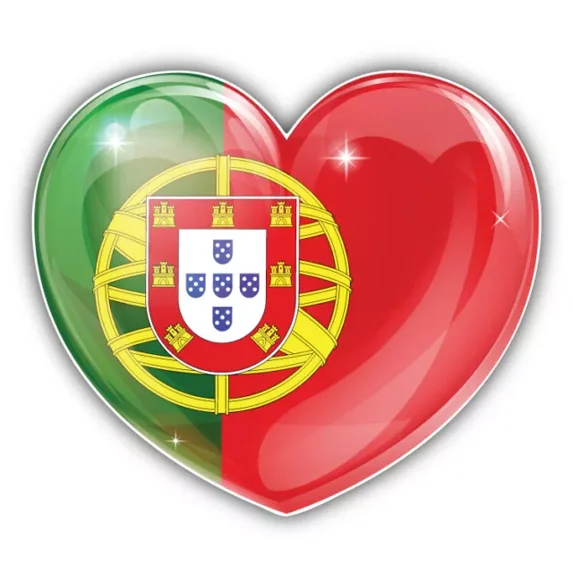 DOPASTICKER Portugal World Flag Heart Shape Sticker Decal Phone Decal ...