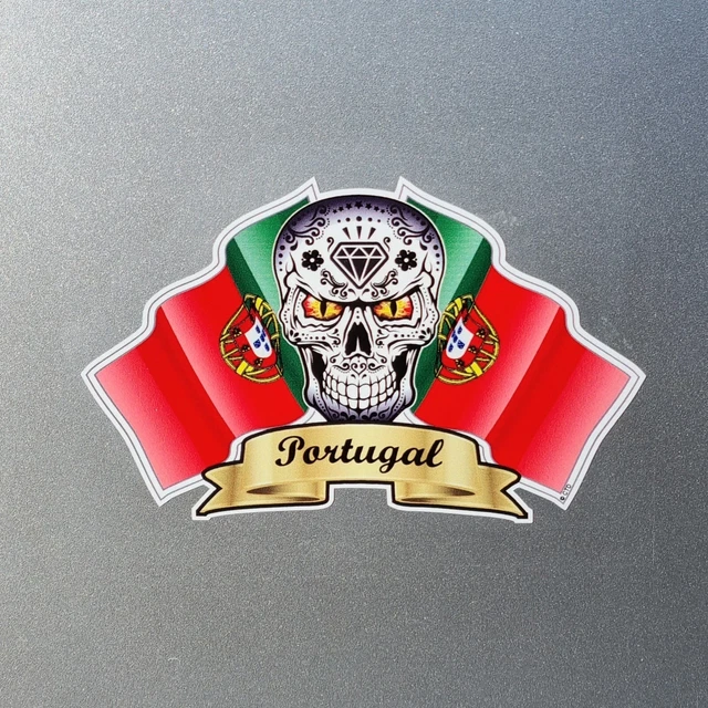 DOPASTICKER Portuguese Flag With Sugar Skull Sticker Decal For Car ...