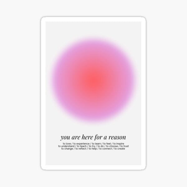 DOPASTICKER Positive Affirmation Well-Being Pink Gradient Aura Sticker ...