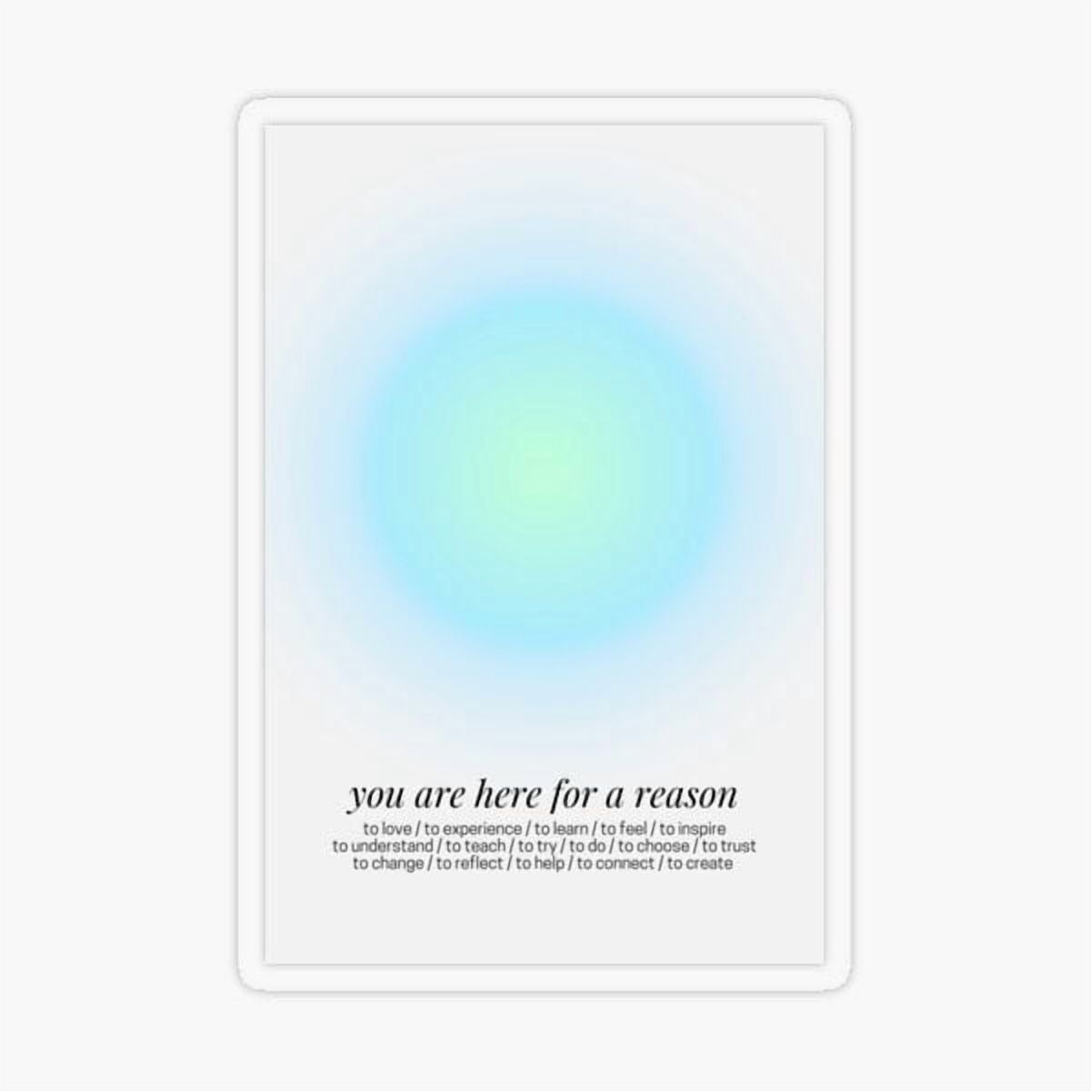 DOPASTICKER Positive Affirmations Gentle Reminders Grainy Gradient Blue ...