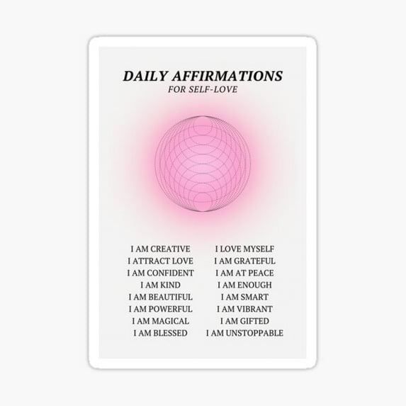 DOPASTICKER Positive Affirmations Gentle Reminders Grainy Gradient Pink ...