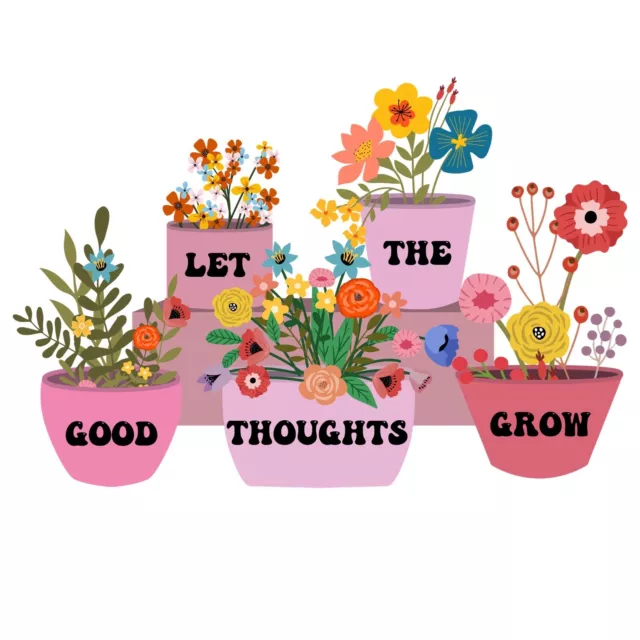 DOPASTICKER Positive Sticker Good Thoughts Grow Health Happiness Self ...
