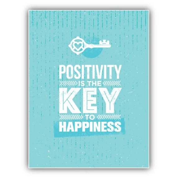 DOPASTICKER Positivity Is The Key To Happiness Slogan Sticker Decal ...
