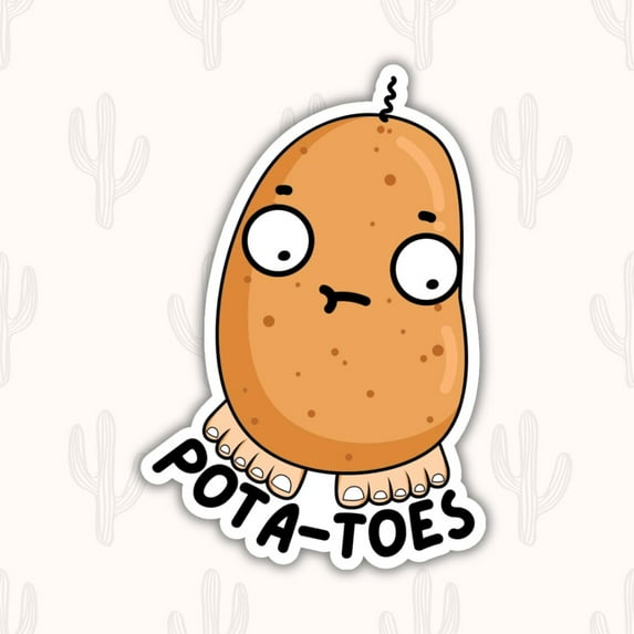 DOPASTICKER Potato, Laptop, Foot, Toe, Foodie, Punny Gift, Snarky Gift ...