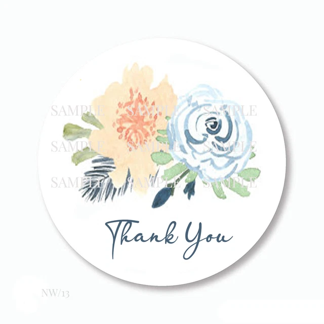 DOPASTICKER Powder Roses Floral Thank You Blush Flower Stickers Phone ...