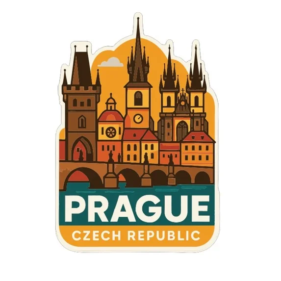 DOPASTICKER Prague Czech Republic Sticker Decal City Skyline Landmark ...