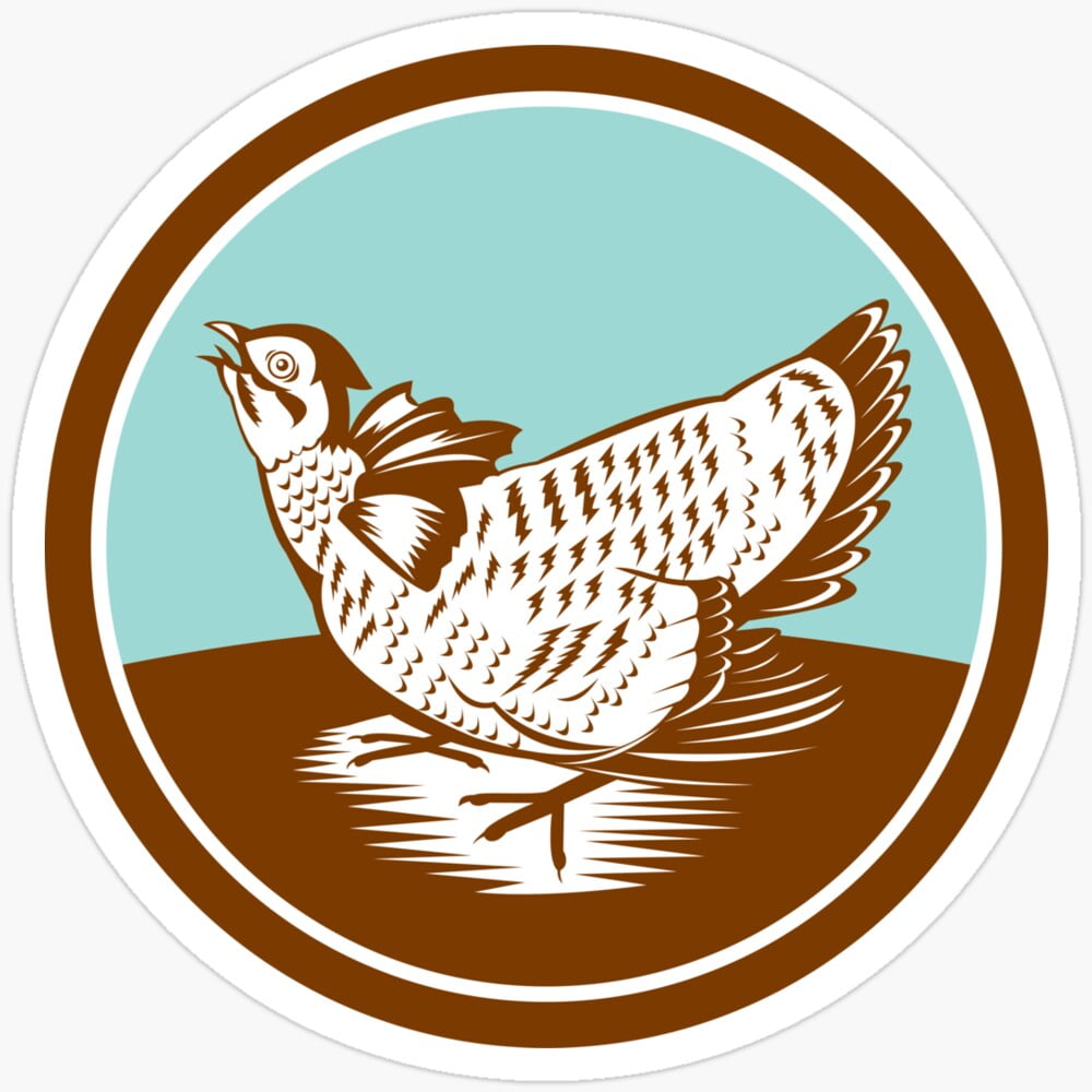 DOPASTICKER Prairie Chicken Retro Circle Sticker Phone Decal Water ...
