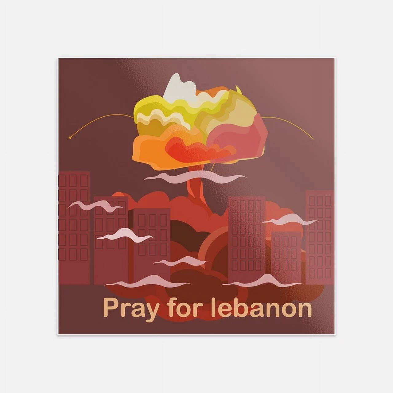 DOPASTICKER Pray For Lebanon Explosion Sticker Decal Phone Decal Water ...
