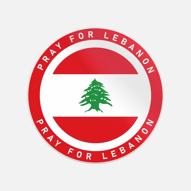DOPASTICKER Pray For Lebanon Flag Sticker Decal Phone Decal Water ...
