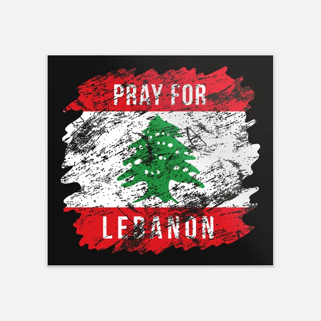 DOPASTICKER Pray For Lebanon Grunge Sticker Decal Phone Decal Water ...