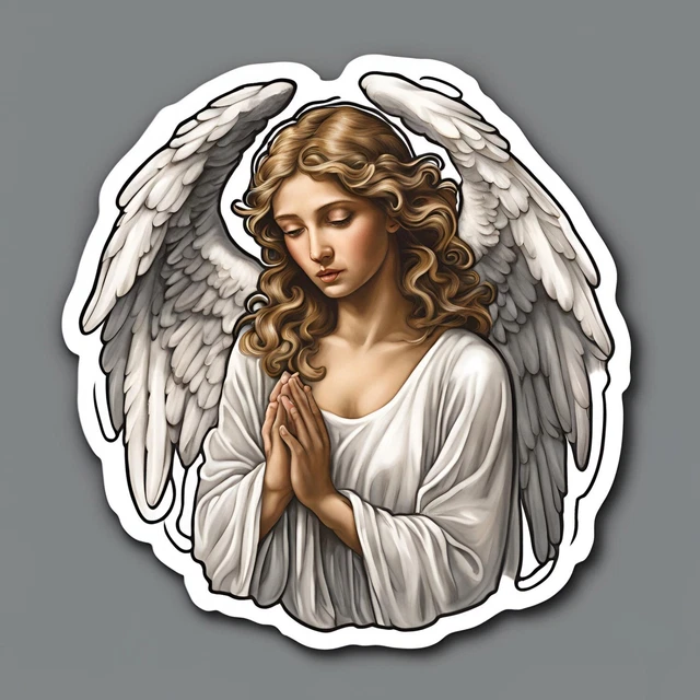 DOPASTICKER Praying Angel Sticker Phone Decal Water Bottle Stickers ...