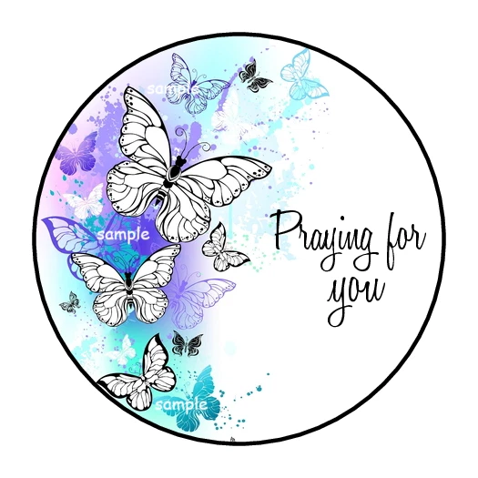 DOPASTICKER Praying For You Stickers Butterflies Phone Decal Water ...