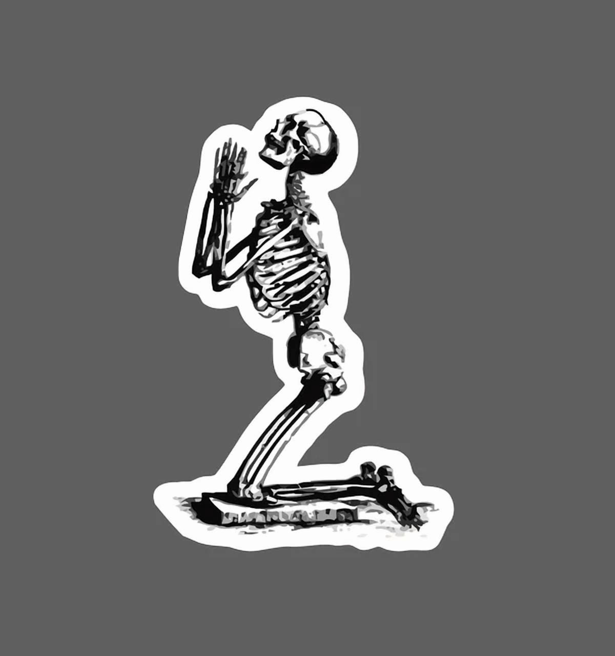 DOPASTICKER Praying Skeleton Sticker Until Death Faith Jesus Spiritual ...