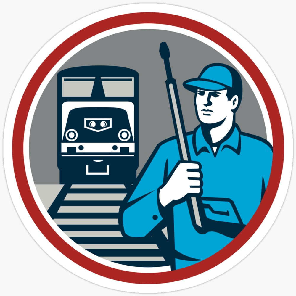 DOPASTICKER Pressure Washer Train Rail Circle Retro Sticker Phone Decal ...