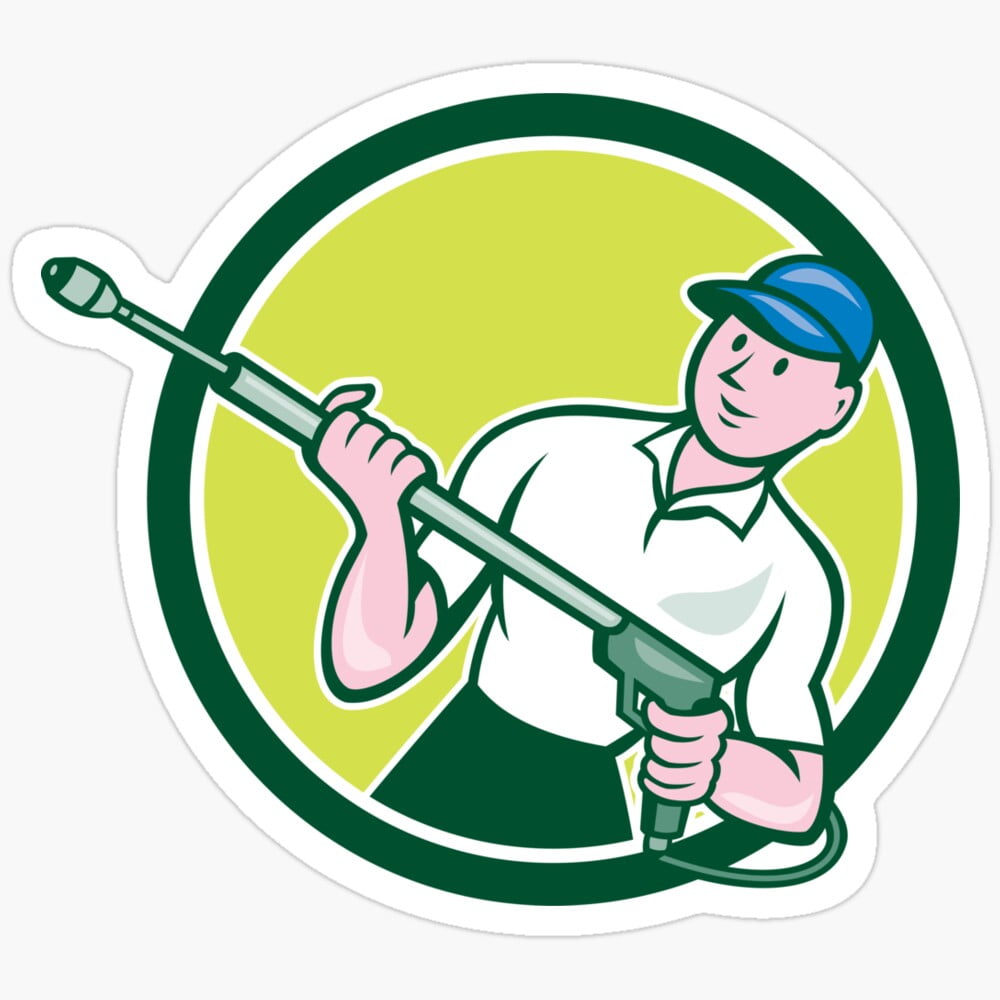 DOPASTICKER Pressure Washer Water Blaster Circle Sticker Phone Decal ...