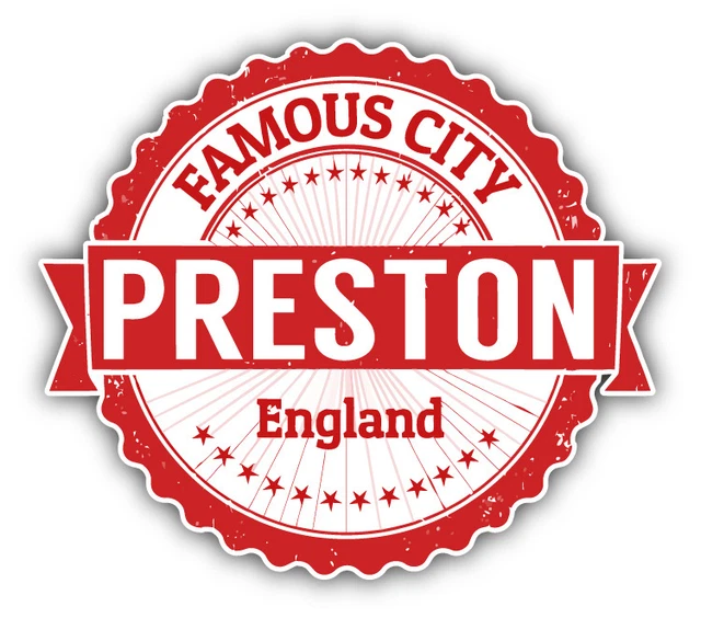 DOPASTICKER Preston City England Grunge Travel Stamp Sticker Decal ...