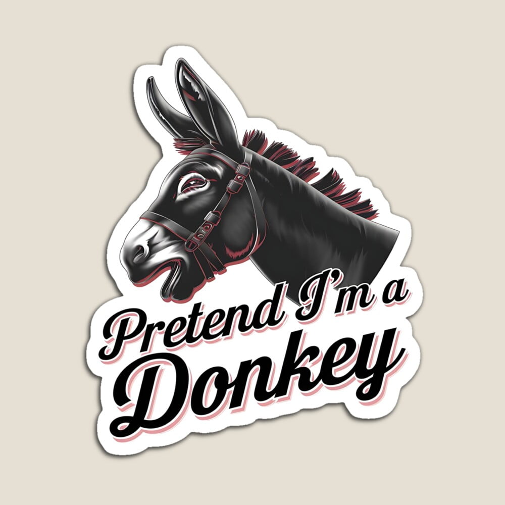 DOPASTICKER Pretend I'M A Donkey - Donkey Silhouette - Donkeys Are ...