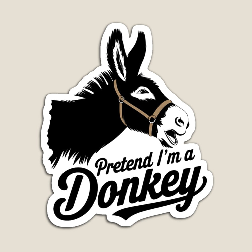 DOPASTICKER Pretend I'M A Donkey - Donkey Silhouette - Donkeys Are ...