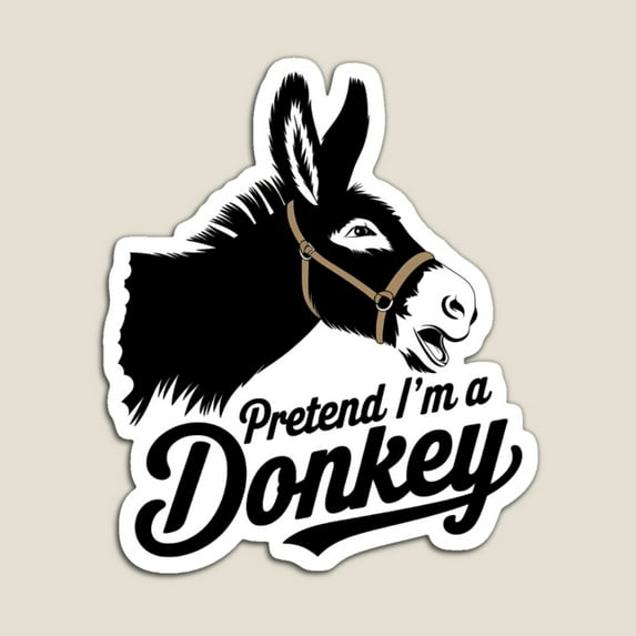 DOPASTICKER Pretend I'M A Donkey - Donkey Silhouette - Donkeys Are ...