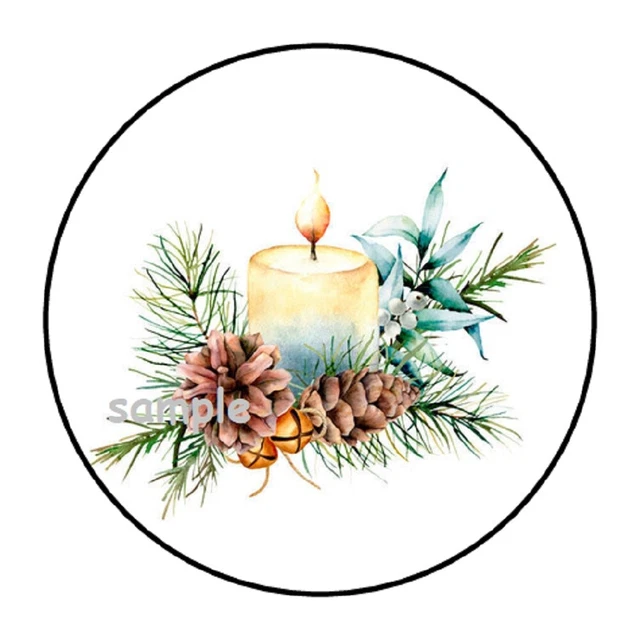 DOPASTICKER Pretty Candle Stickers Pine Cones Phone Decal Water Bottle ...