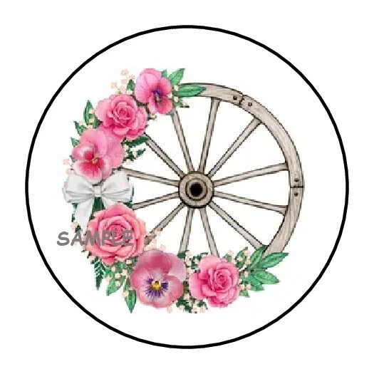 DOPASTICKER Pretty Floral Wagon Wheel Stickers Flowers Phone Decal ...