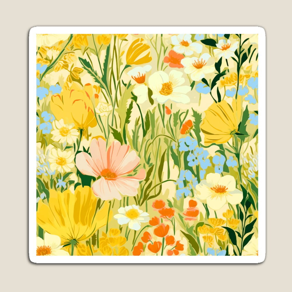 DOPASTICKER Pretty Flowers In The Garden - Cottagecore - Flower Print ...