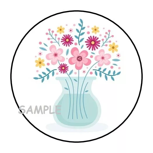 DOPASTICKER Pretty Flowers In Vase Stickers Gifts Phone Decal Water ...