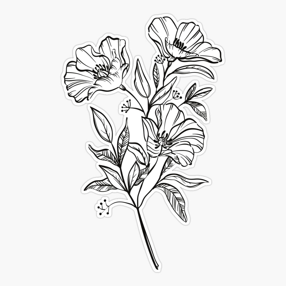 DOPASTICKER Pretty Flowers ) Sticker, Phone Sticker Water Bottle ...